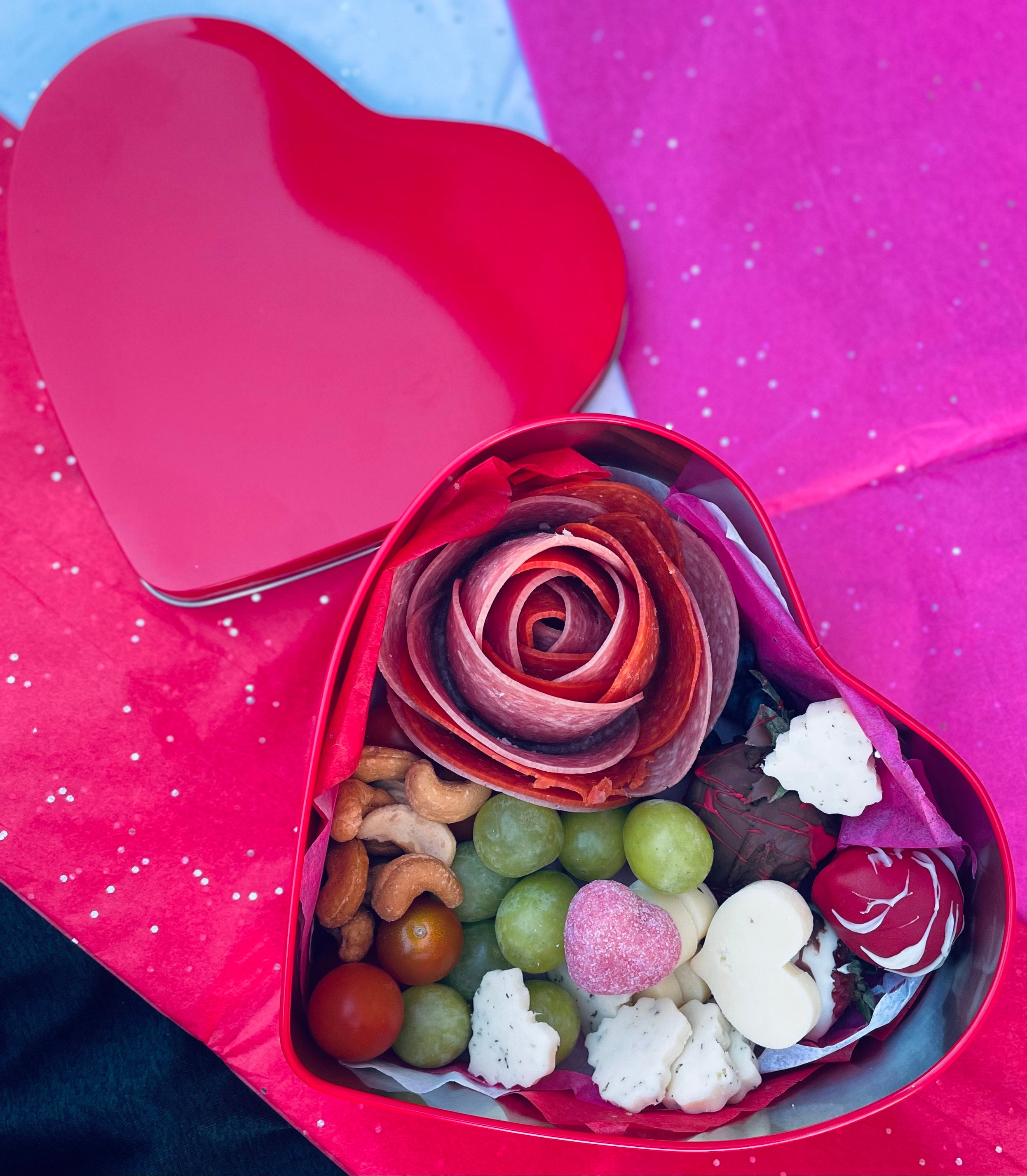 Individual Valentines Day box | Charmed Charcuterie Co.